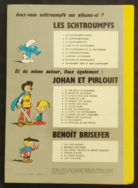 JOHAN ET PIRLOUIT T04g La Pierre de Lune Edition dos rond jaune 1975 ...