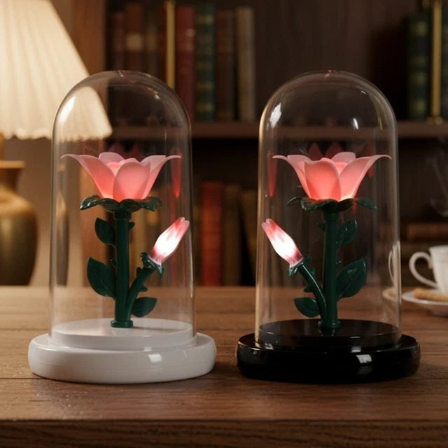 PINK FLOWER TABLE Lamp Plastic Camping Light Valentine's Day Girlfriend ...