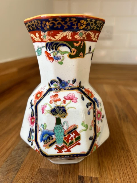 RARE ANTIQUE MASON’S Ironstone China Vase Imari Palette Pattern B 2792 ...