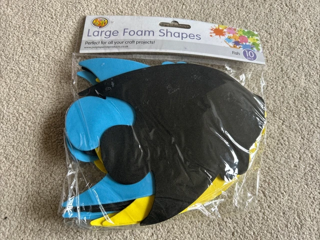 PACK OF 10 Large Fish Shaped Foam Shapes for Children Arts & Crafts £3. ...