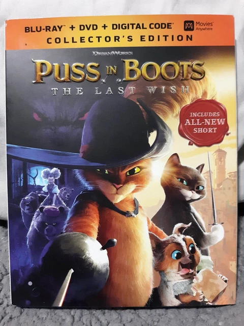 DREAMWORKS PUSS IN Boots: The Last Wish (2023, Blu-ray + DVD) $41.68 ...