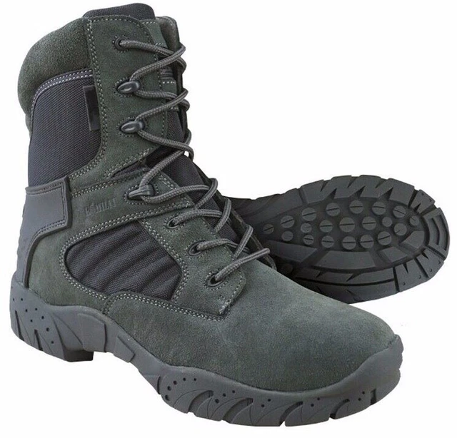 ARMY TACTICAL PRO Boots Side Zip Mens Uk 5-12 Suede Gun Metal Grey ...