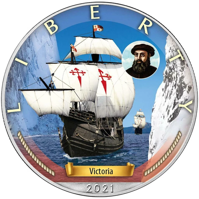 SILBERMÜNZE SILVER EAGLE Victoria (6.) Zeitalter der Segel 2021 - USA ...