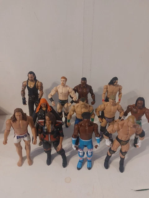 MATTEL WWE WRESTLING Figure Bundle X12-Cena,Big E,Riddle,Nia Jakks ...