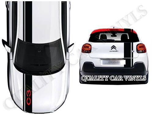 CITROEN C3 RACING stripes decal graphics bonnet hood roof boot stickers ...