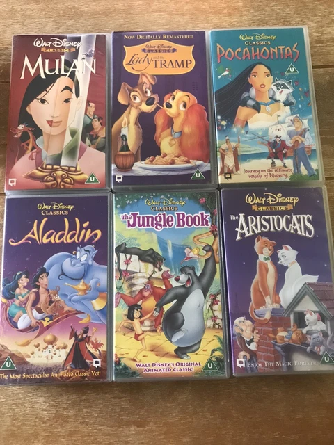 BUNDLE OF 6 Disney VHS Videos Mulan Pocahontas Lady & The Tramp ...