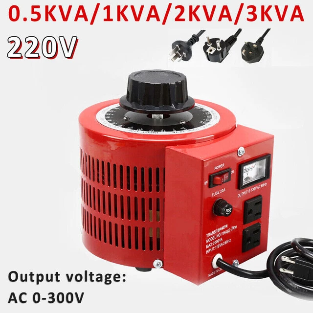 0.5/1/2/3 KVA 220V 0-300V Variac Transformer Metered Variable Voltage ...
