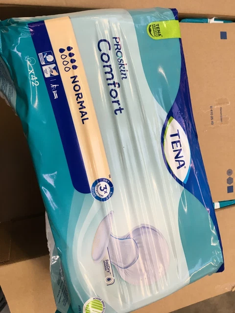 3X TENA PROSKIN Comfort Normal 42 Pack - Large Incontinence Pads Total ...