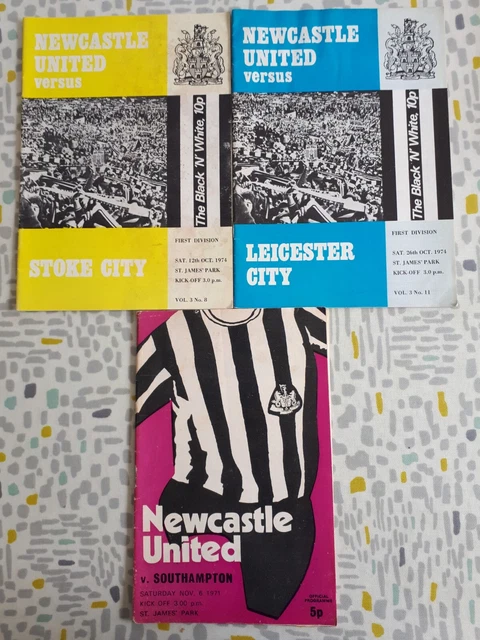 NEWCASTLE UNITED HOME Match Day Programmes (Collection x3 1970s) £2.49 ...