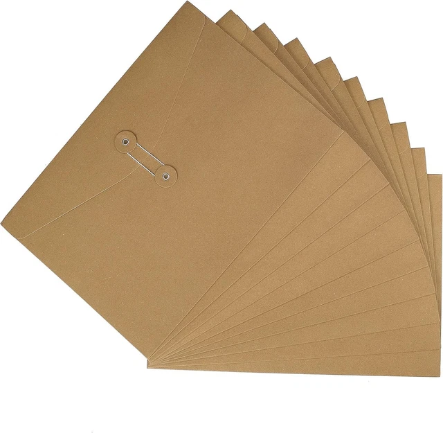 KRAFT PAPER ENVELOPES File Folders A4 Size Documents Paper Wallet ...