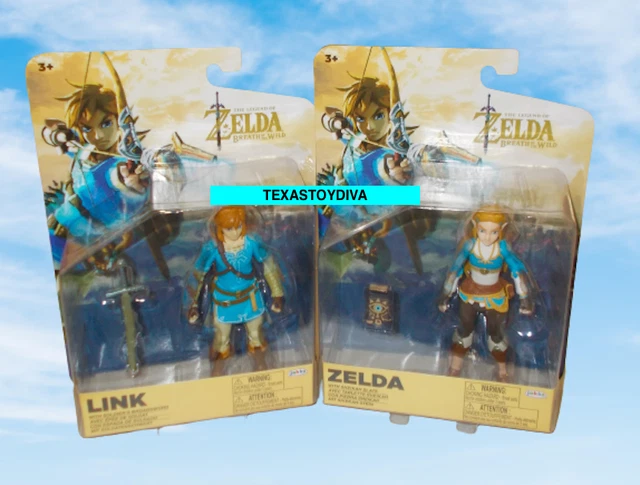 2023 JAKKS PACIFIC Zelda Breath Of The Wild Link & Zelda Figures New ...