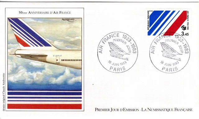 2278+ FDC ENVELOPPE 1er JOUR P.J. 50° ANNIVERSAIRE D' AIR FRANCE EUR 2,00 - PicClick FR