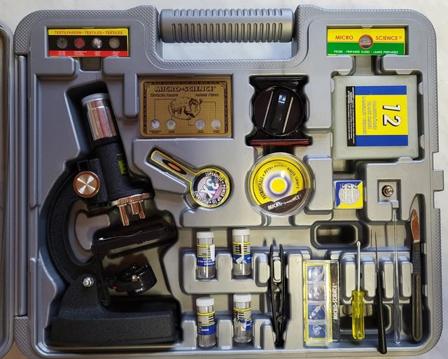 LERNSPIEL MIKROSKOP-SET**MICRO SCIENCE DeLuxe Microscope**68-teilig**wie NEU EUR 15,00 - PicClick DE