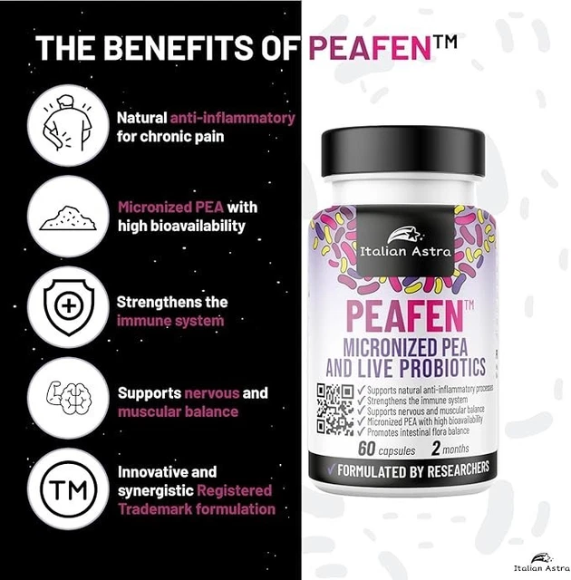 PEA SUPPLEMENT WITH Probiotics Micronized Palmitoylethanolamide 60 ...