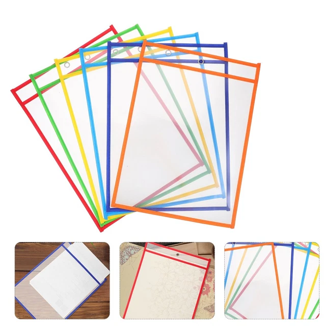 6 PCS FILE Holder Transparent Paper Document Protectors Office ...
