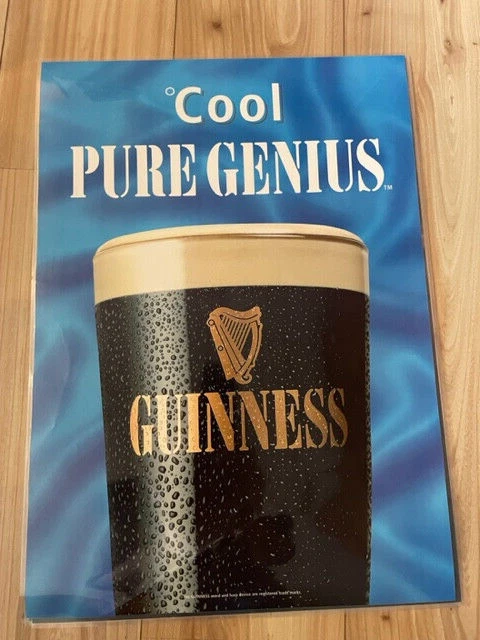 GUINNESS - DOUBLE sided laminated advertising poster - Pure Genius £7. ...