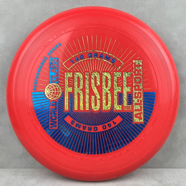 VINTAGE 1980'S MATTEL Frisbee World Class All-Sport 140g Red Flying ...