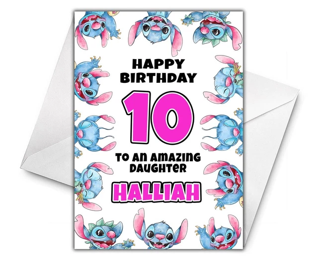 DISNEY STITCH PERSONALISED Birthday Card - Disney Stitch Birthday Card ...