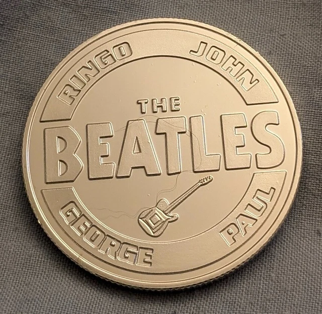 BEATLES SILBERMÜNZE JOHN Lennon 60er Retro Paul Ringo John Medaille ...