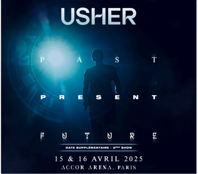 PLACE CONCERT USHER En 2025 Le 15 Avril 2025 A L Accor Arena À Paris ...