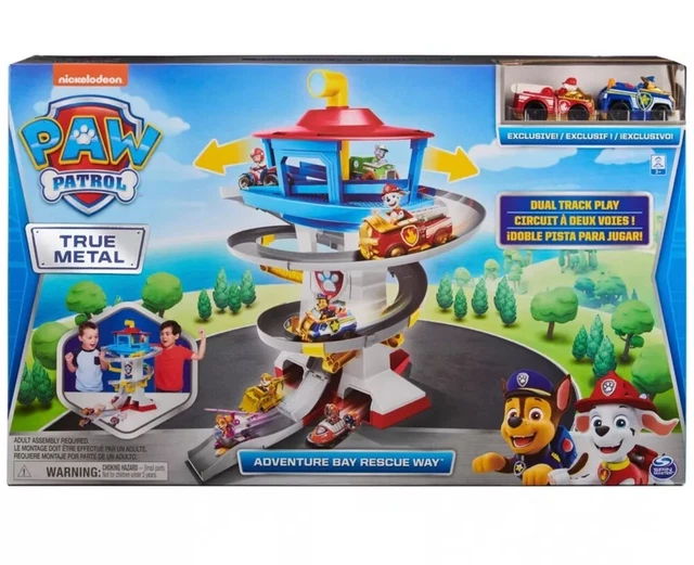 PAW PATROL ADVENTURE Bay Rescue Lookout Tower Playset with 2 True Metal ...