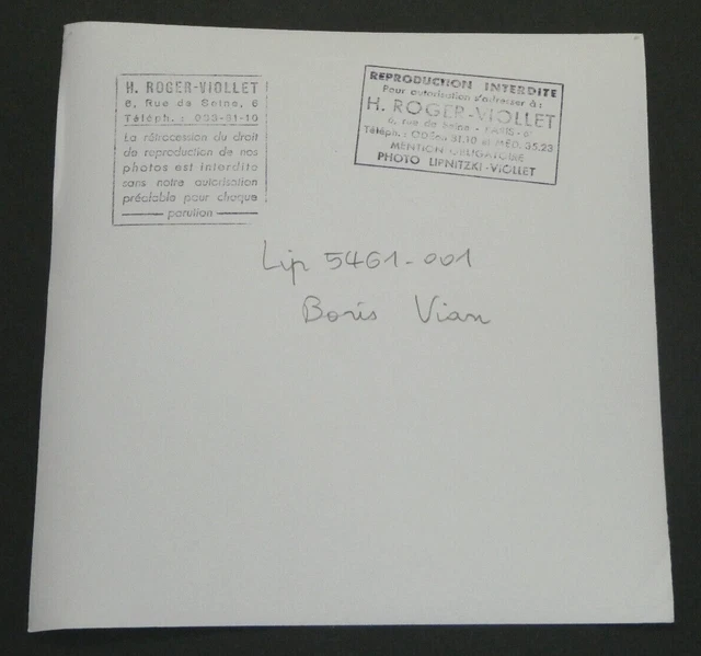BORIS VIAN - Photographie 20,9 x 20 cm, par Hélène ROGER-VIOLLET EUR ...