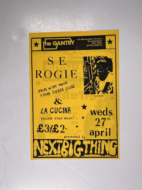 S.E ROGIE FLYER The Mcallisters Joiners Arms Next Big Thing Avril 27th ...