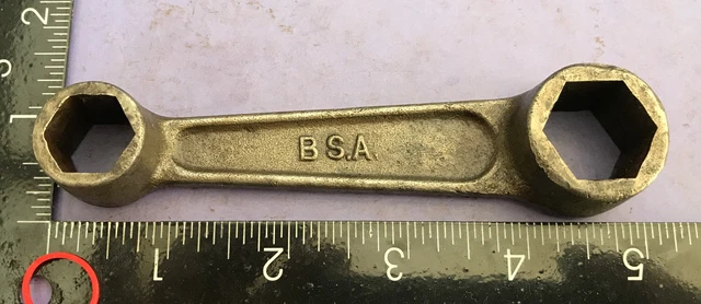 VINTAGE BSA MOTORCYCLE Tool Kit Double Ended Ring Spanner Wrench 15-832 ...