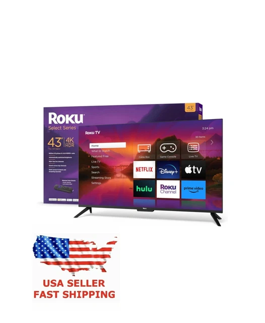 ROKU 43& SELECT Series 4K HDR Smart RokuTV with Enhanced Voice Remote ...