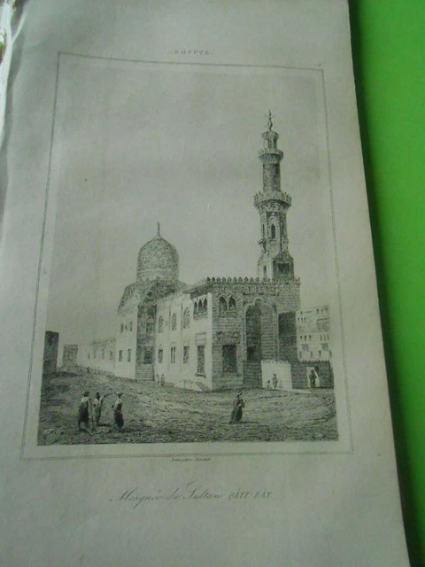 GRAVURE 1848 - Egypte vue Mosquée du Sultan Qayt-Bay EUR 3,80 - PicClick FR