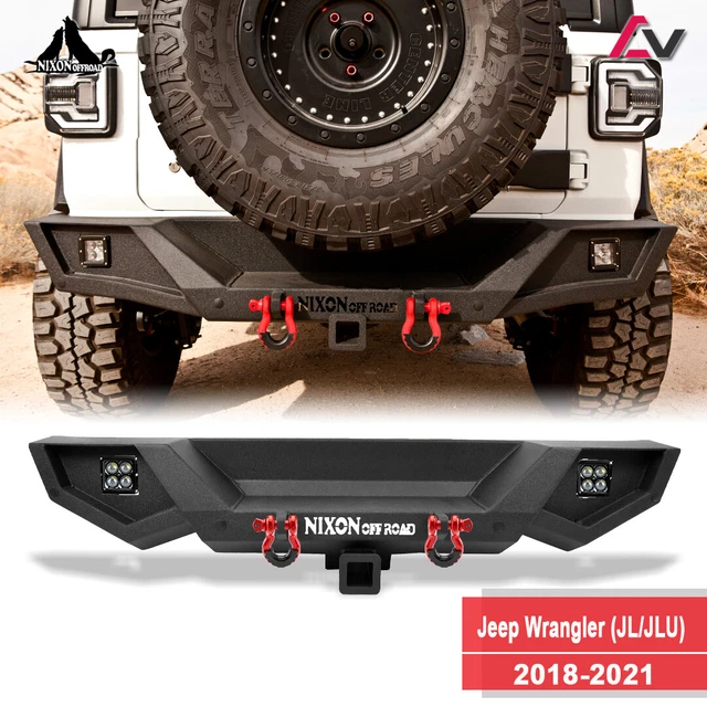 REAR BUMPER FOR 2018-2021 Jeep Wrangler JL JLU Powder Coated Steel w ...