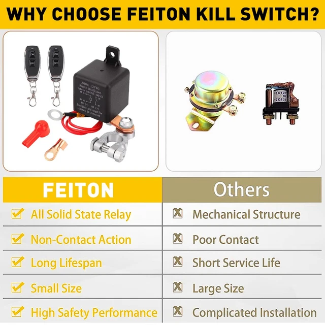 12V 200A UNIVERSAL Battery Disconnect Relay CutOff Switch w/Dual Remote Control $36.16 - PicClick CA