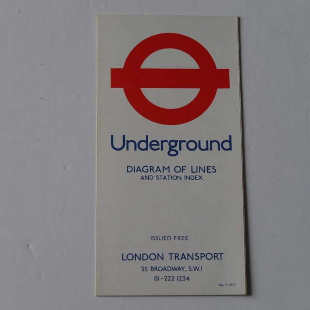 LONDON TRANSPORT UNDERGROUND Tube Map Diagram of Lines 1973 No 1 £16.99 ...