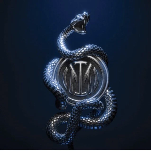 BANDIERA INTER 200X150CM con serpente e logo color argento - CON ASOLA ...