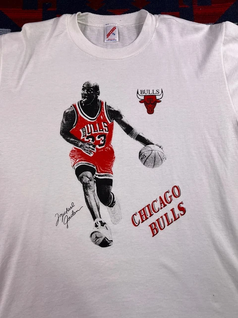 VTG 90S CHICAGO Bulls Michael Jordan AOP Single Stitch Tee Boot Mens XL ...