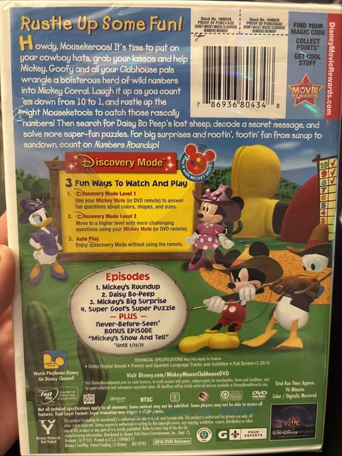 MICKEY MOUSE CLUBHOUSE: Mickeys Numbers Roundup (DVD, 2010) BRAND NEW ...