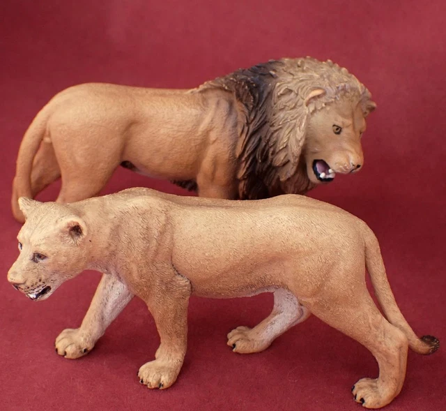 SCHLEICH LION & Lioness Figure Toy Am Lines 69 £9.99 - PicClick UK