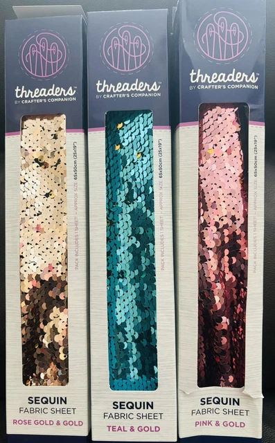 THREADERS SEQUIN FABRIC Sheet X 3 Brand New £7.50 - PicClick UK