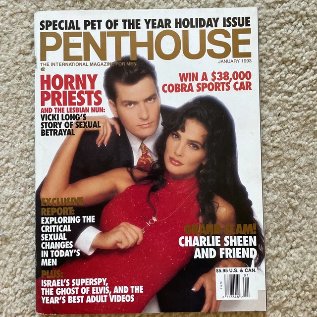 PENTHOUSE JANUARY 1993 Charlie Sheen Julie Strain Natalie Lennox Shere ...