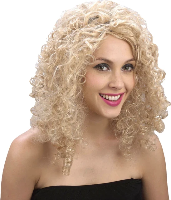DONNA DOLLY PARTON Lunghi Ricci Biondo Parrucca per Costume Cosplay ...