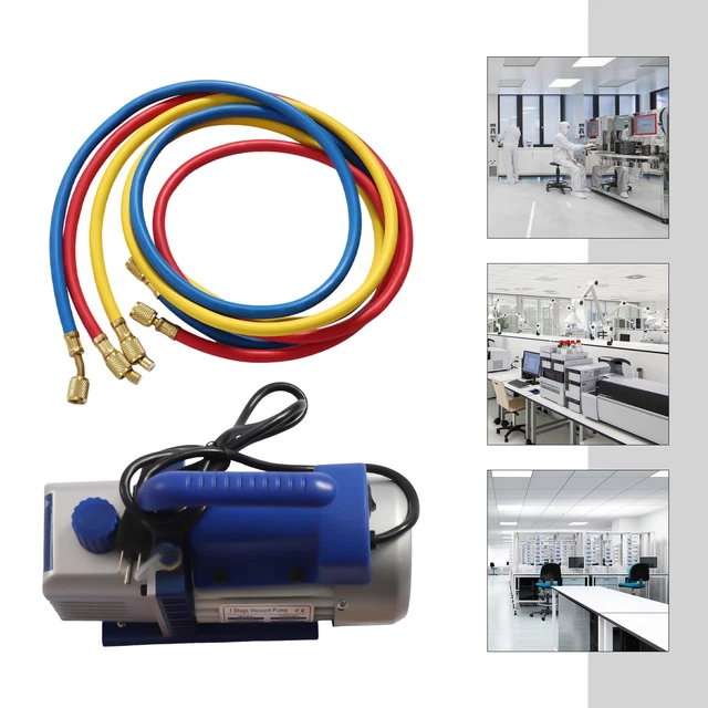 AIR VACUUM PUMP Manifold Gauge Set 3 CFM HVAC Kit AC A/C 110V VK125 $79 ...