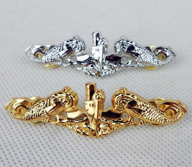 PAIR VETERAN US Navy Officers Submarine Warfare Insignia Badge Dress ...