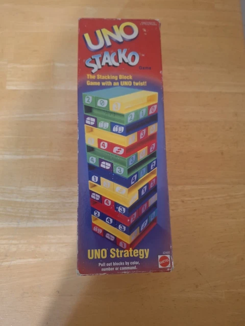 1999 MATTEL UNO Stacko Stacking Block Game - ORIGINAL BOX! Complete £13 ...