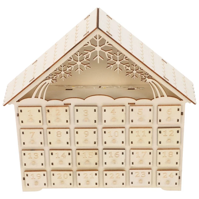 2025 CHRISTMAS COUNTDOWN Calendar Lighted Wooden House Advent Xmas $52. ...