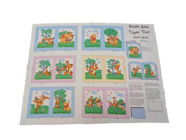 DISNEY POOH ROO And Tigger Too! Soft Fabric Baby Book Cut Sew Project ...