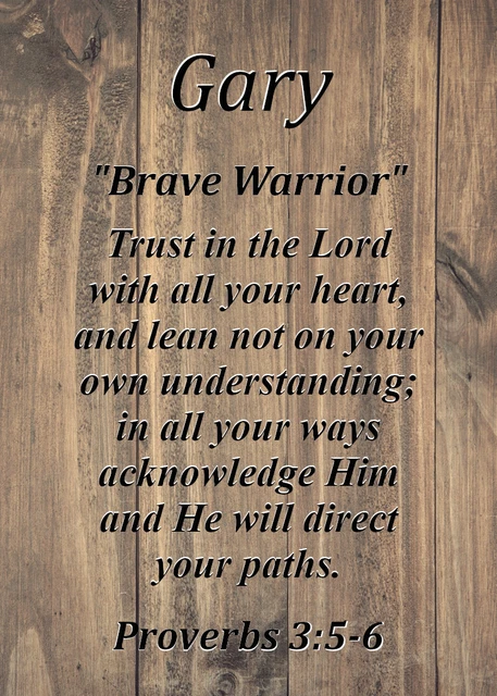 GARY &BRAVE WARRIOR& Keepsake Name Meaning Card with Bible Verse $3.99 ...