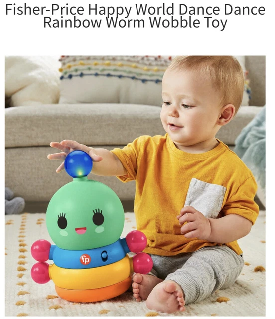 FISHER PRICE HAPPY World Dance Rainbow Worm Toy Baby Sensory ...