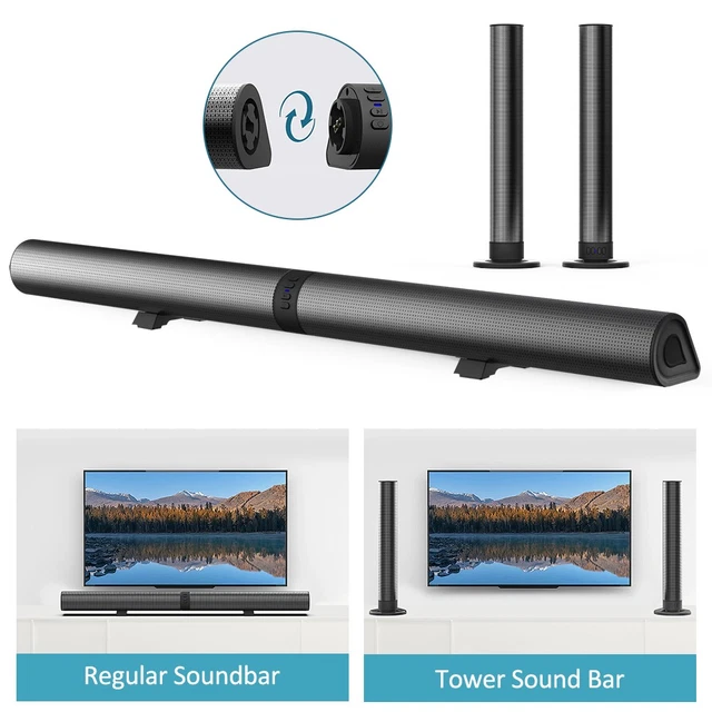 DETACHABLE SOUND BAR TV Home Theater Stereo Sound System Bluetooth 5.3 ...
