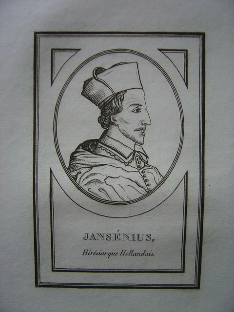 GRAVURE AU TRAIT Portrait de Jansénius Cornelius Jansen Né à Acquoy EUR ...
