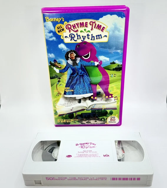 BARNEY'S RHYME TIME Rhythm VHS 2000 Mother Goose Sing Along Pink ...